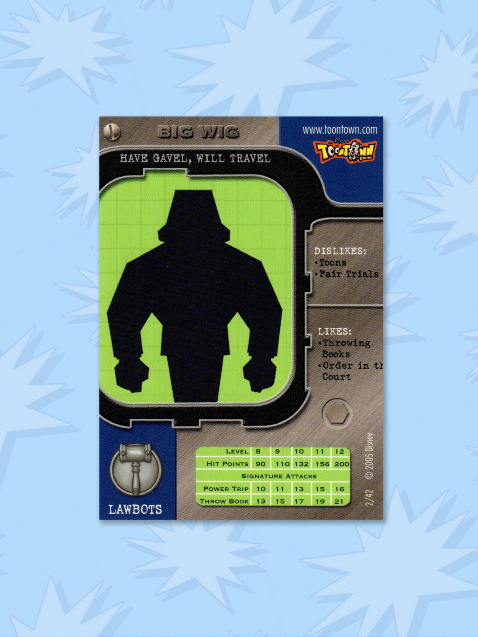 Big Wig (2/42) - Cogs - Series 2 Toontown Online Trading Card - Etsy