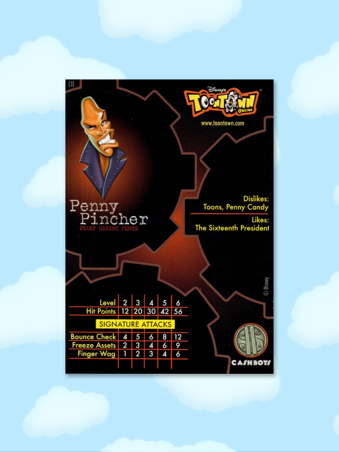 Penny Pincher Cogs Series 3 Toontown Online Trading Card | Etsy