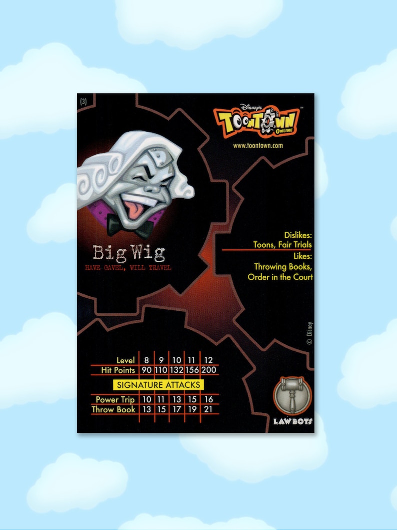 Big Wig Cogs Series 3 Toontown Online Trading Card | Etsy