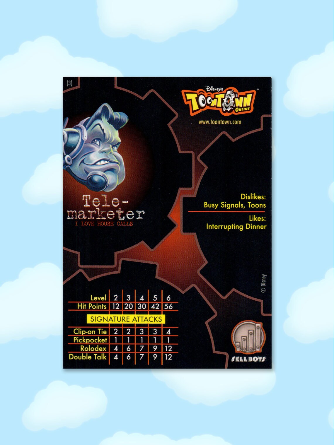 Telemarketer Cogs Series 3 Toontown Online Trading Card - Etsy