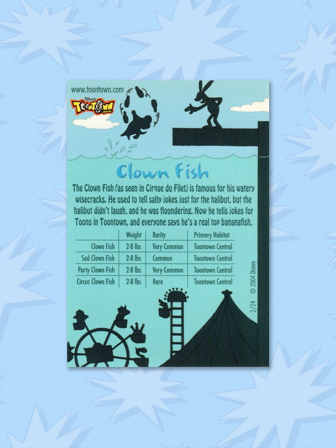 Clown Fish 2/24 Fish Series 2 Toontown Online Trading - Etsy