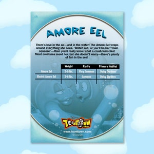 Amore Eel - Fish - Series 3 Toontown Online Trading Card - Etsy