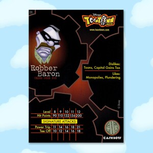 Robber Baron - Cogs - Series 3 Toontown Online Trading Card - Etsy