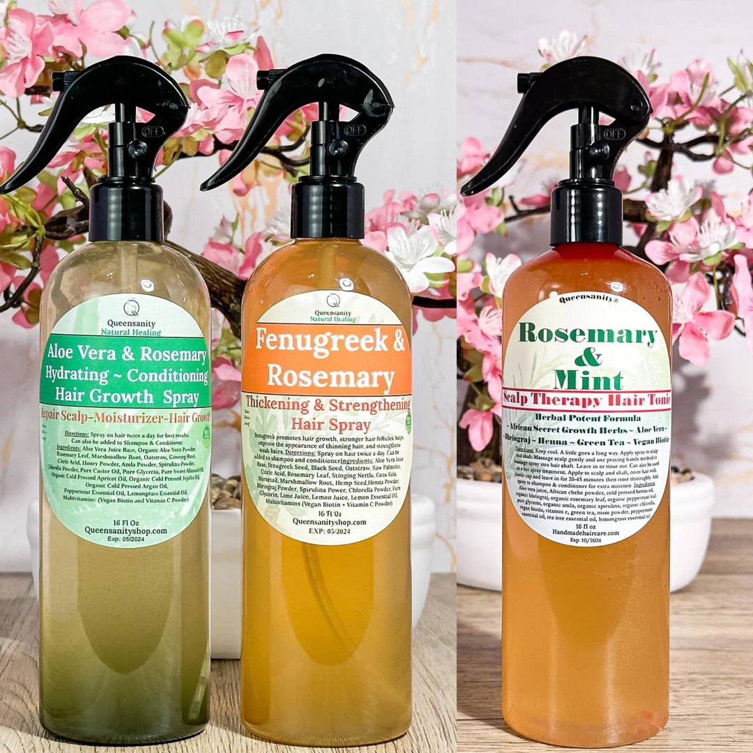 3pc Rosemary Hair Growth Spray Set|aloevera|fenugreek|chebepowder ...