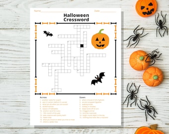 3rd Grade Halloween Crossword Puzzle With Answer Key - Etsy