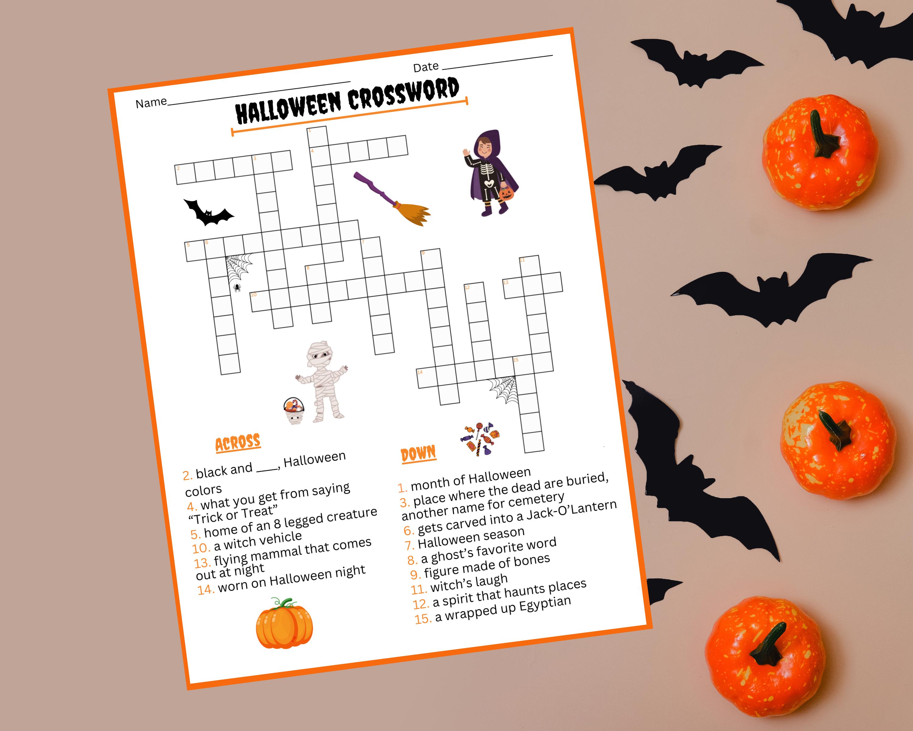 Halloween Crossword Puzzle - Etsy