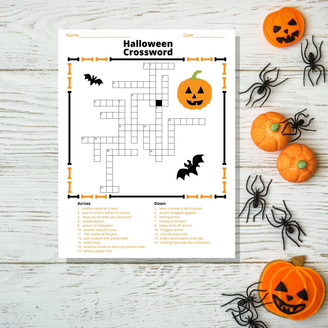 Halloween Crossword Puzzle - Etsy