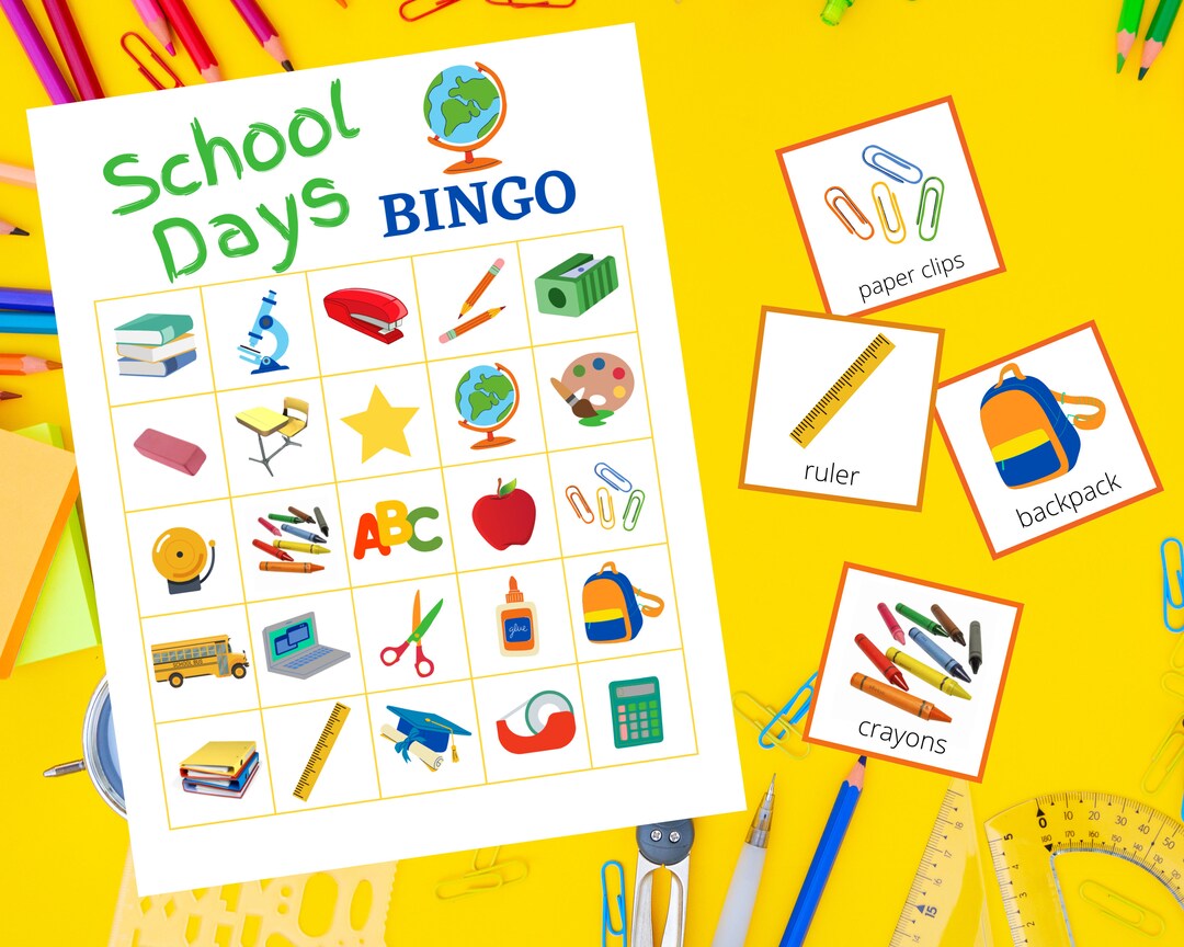 School Days Bingo Fun Party Game *DIGITAL PRINTABLE* - Etsy