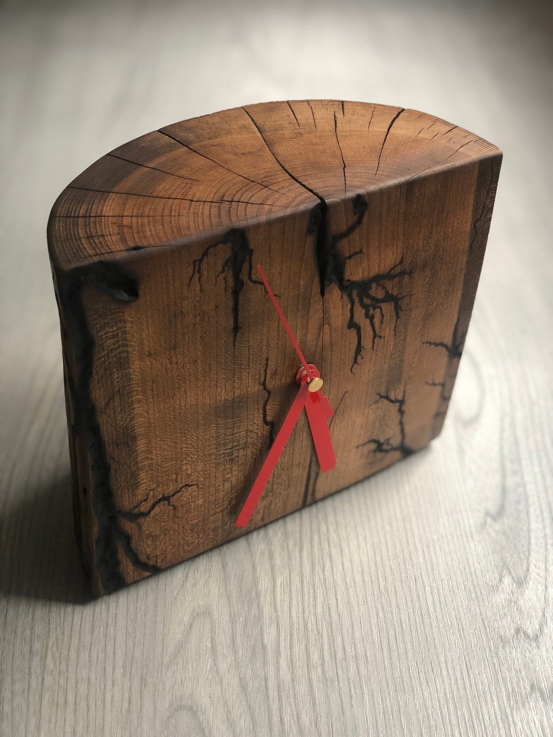 Handcrafted Wooden Clock With Unique Bark Beetle Pattern and Chaotic ...