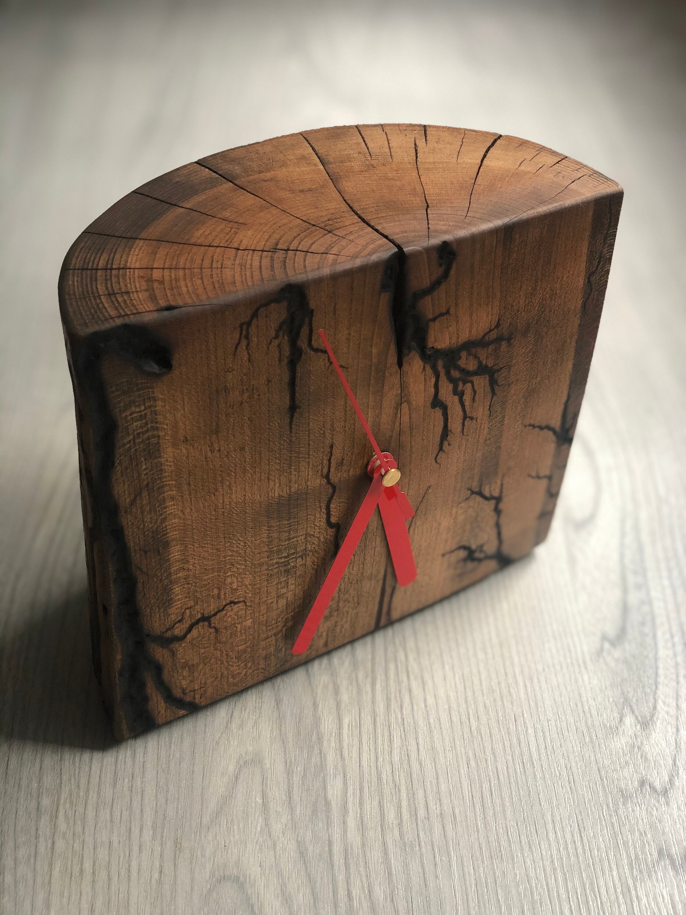 Handcrafted Wooden Clock With Unique Bark Beetle Pattern and Chaotic ...
