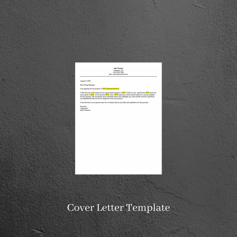 Federal Resume Template | Government Resume Template | USAJOBS Resume ...