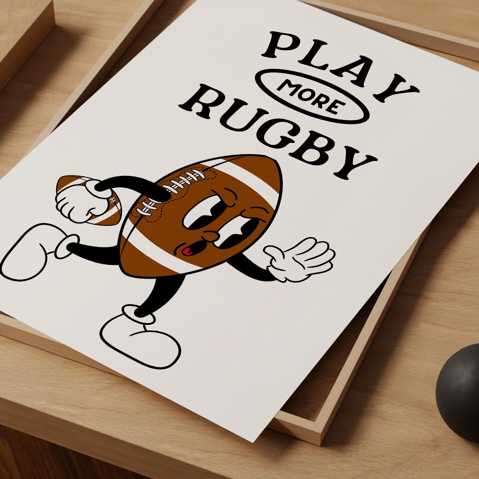 Play More Rugby Print - Rugby Poster - Retro Sports Print - Rugby Gifts ...