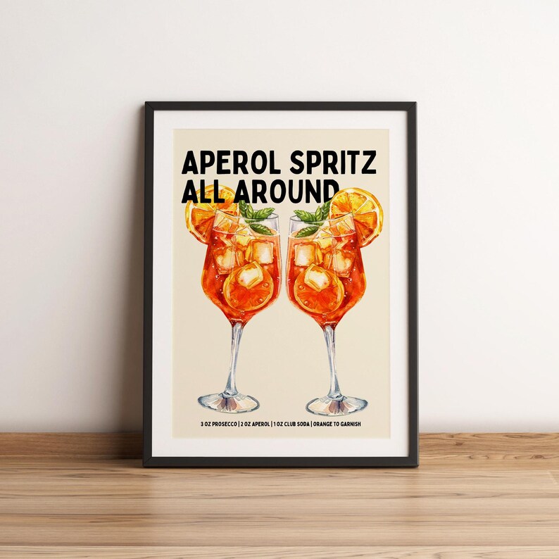 Spicy Marg Print - Aperol Spritz Print - Mojito Print - Cocktail Print ...