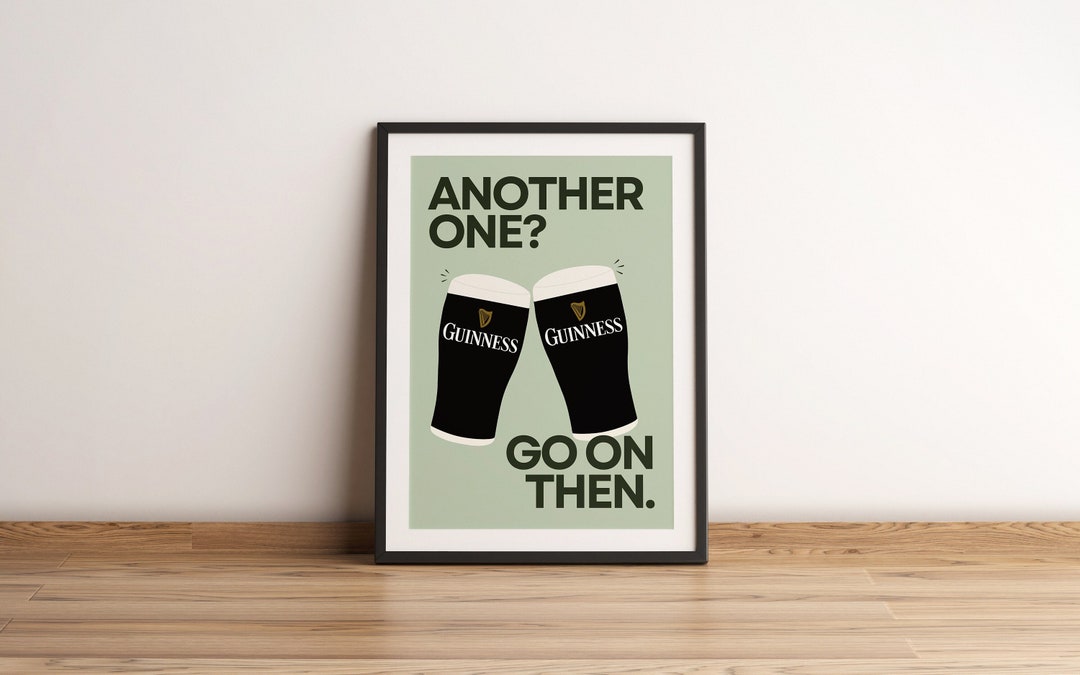 Guinness Inspired Print - Beer Print - Cheers Print - Bar Cart Wall ...