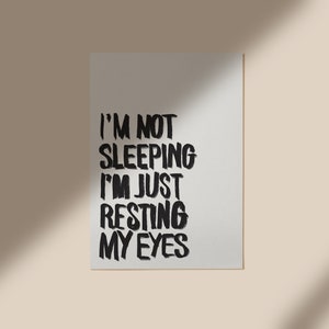 Im Not Sleeping Print - Bedroom Decor - Bedroom Prints - Bedroom Wall ...