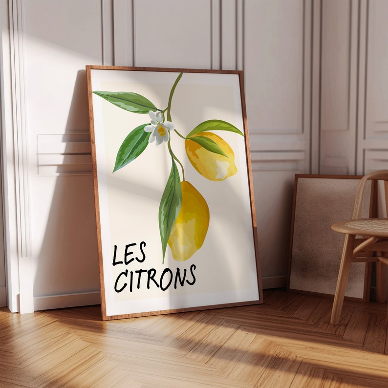 Lemon Print - Aesthetic Room Decor - Minimalist Print - Trendy Print ...