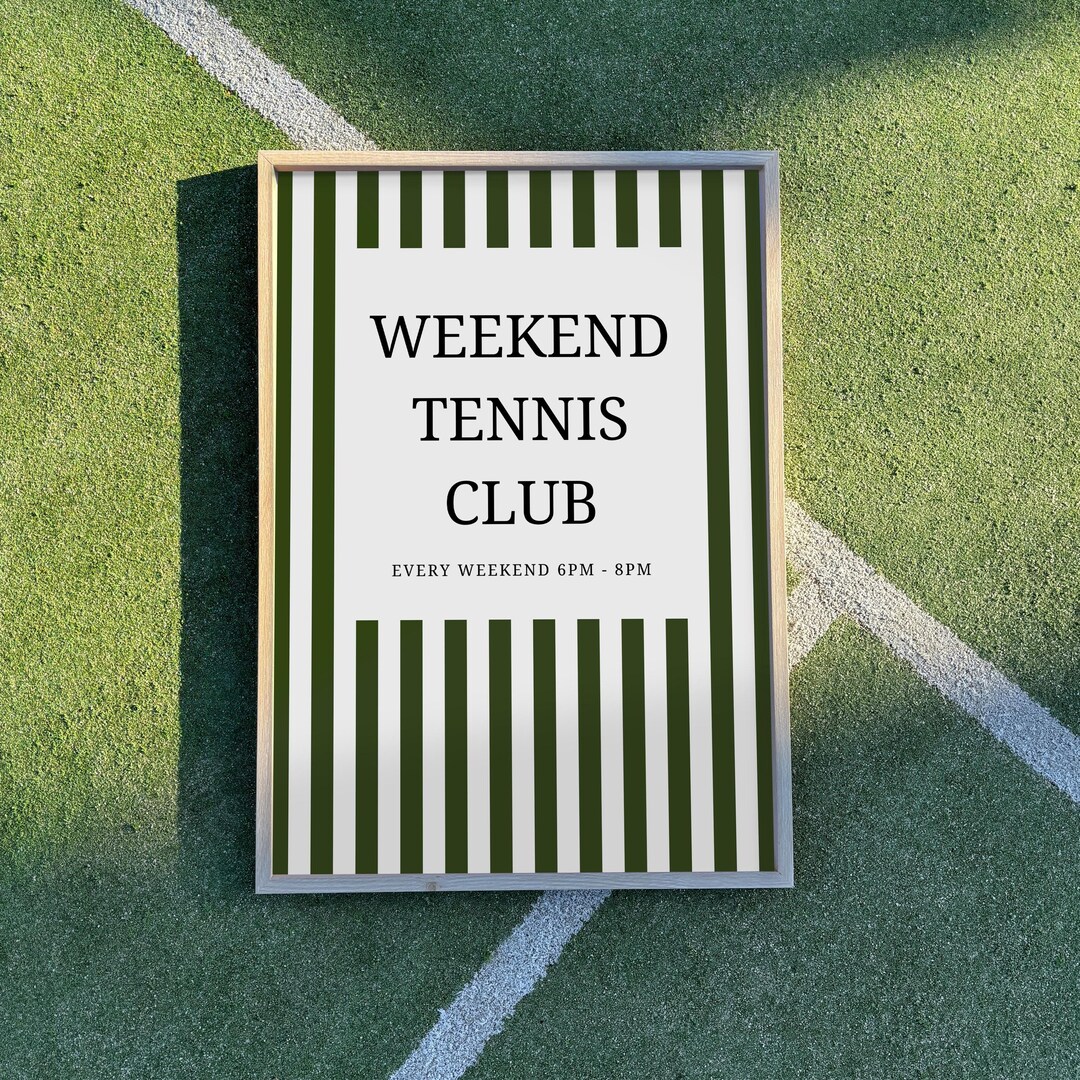 Tennis Club Print - Vintage Tennis Art - Sports Prints - Trendy Tennis ...