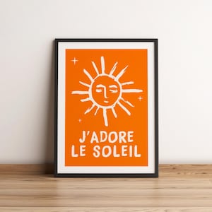 Jadore Le Soleil Print - French Summer Print - Sun Print - Retro Sun ...