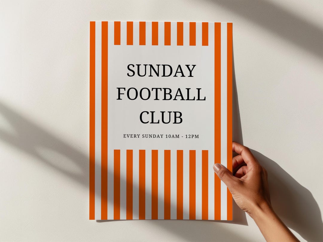 Sunday Football Club Print - Vintage Football Printr - Football Print ...