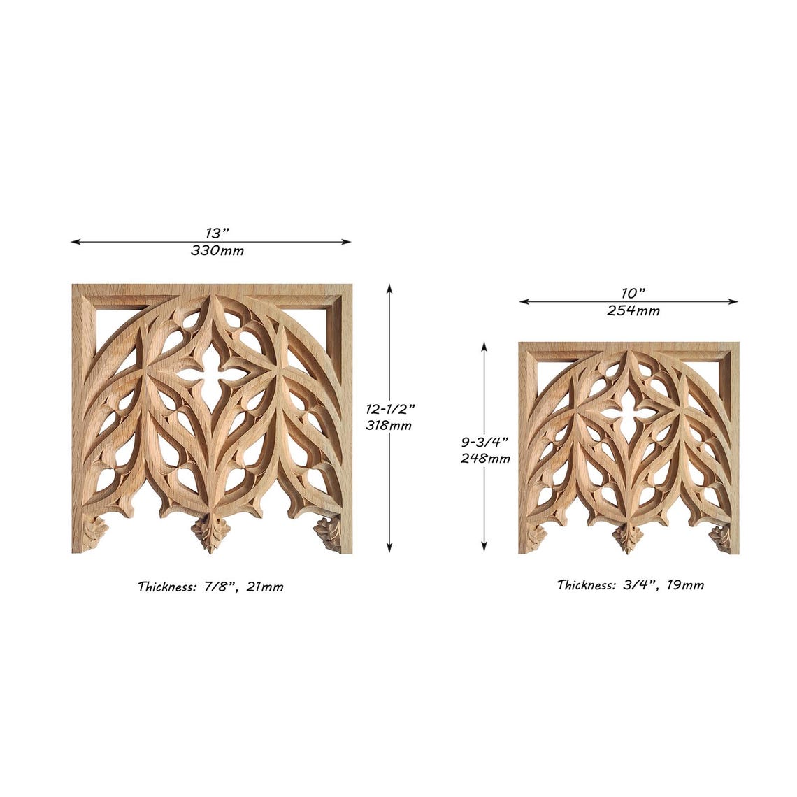 PNL-52 Gothic Style Wood Carved Screen Arch Panel for Furniture, Window ...