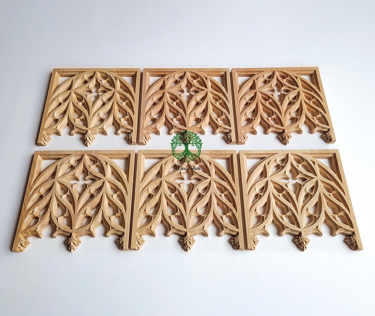 PNL-52 Gothic Style Wood Carved Screen Arch Panel for Furniture, Window ...