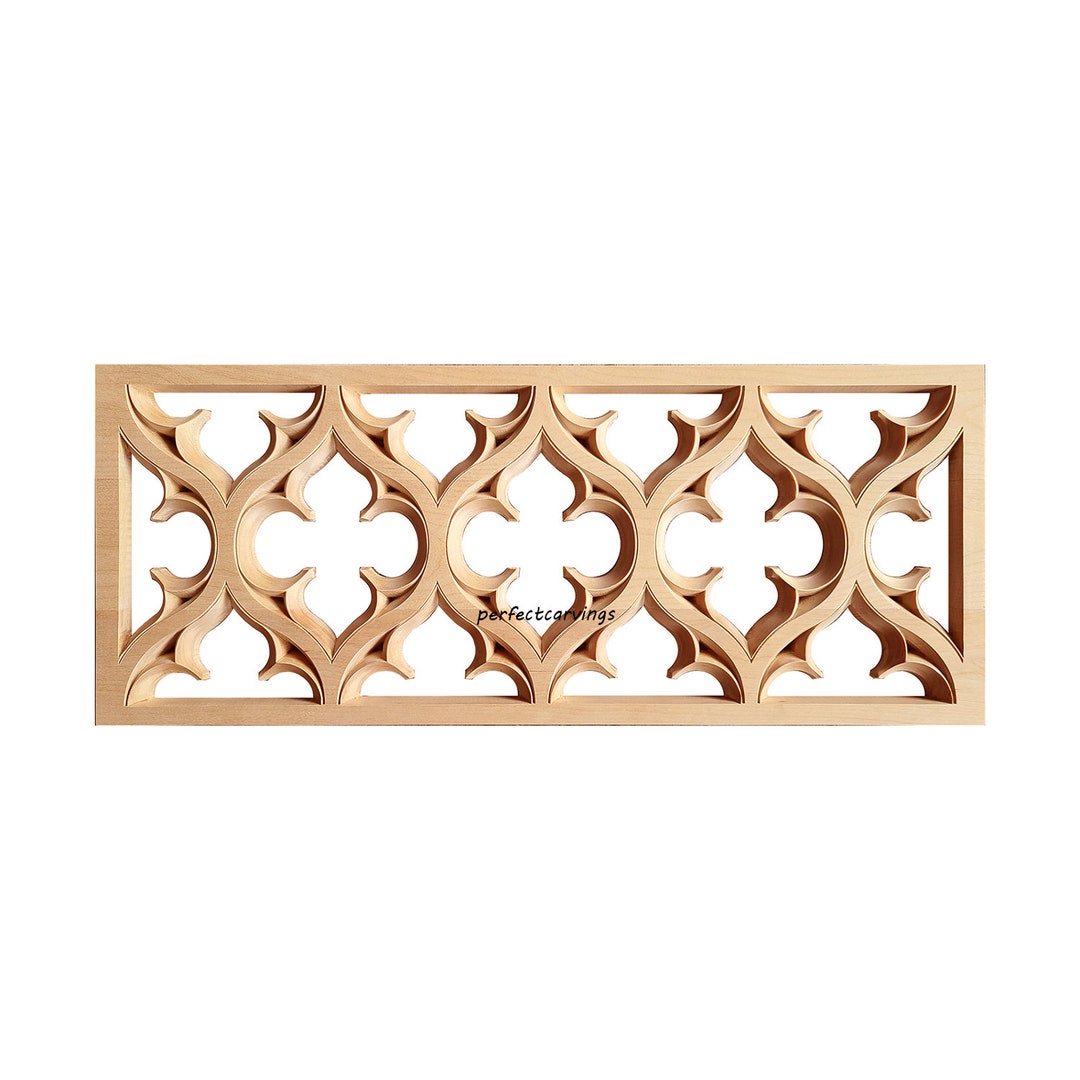 Wood Carved Gothic Tracery Screen Panels for Furniture, Window and ...
