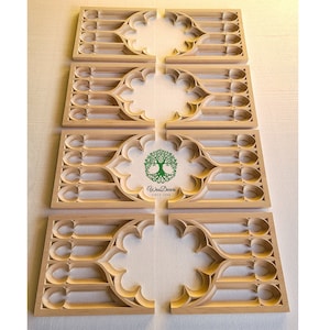 PAIR of PNL-33 Gothic Style Wood Carved Screen Arch Panels for ...
