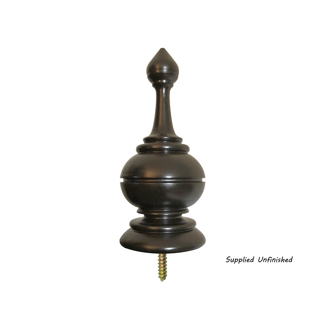 Pair of Wood Turning Urn Finial for Curtain Rod, Bed Post and Furniture ...