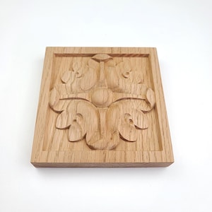 PAIR of Wood Carved Square Architrave Blocks Plinth, Available in 6 ...