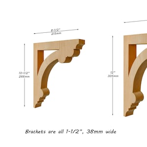 PAIR of Wood Shelf Bracket, Elegant Hollow-out Brackets for Shelf ...