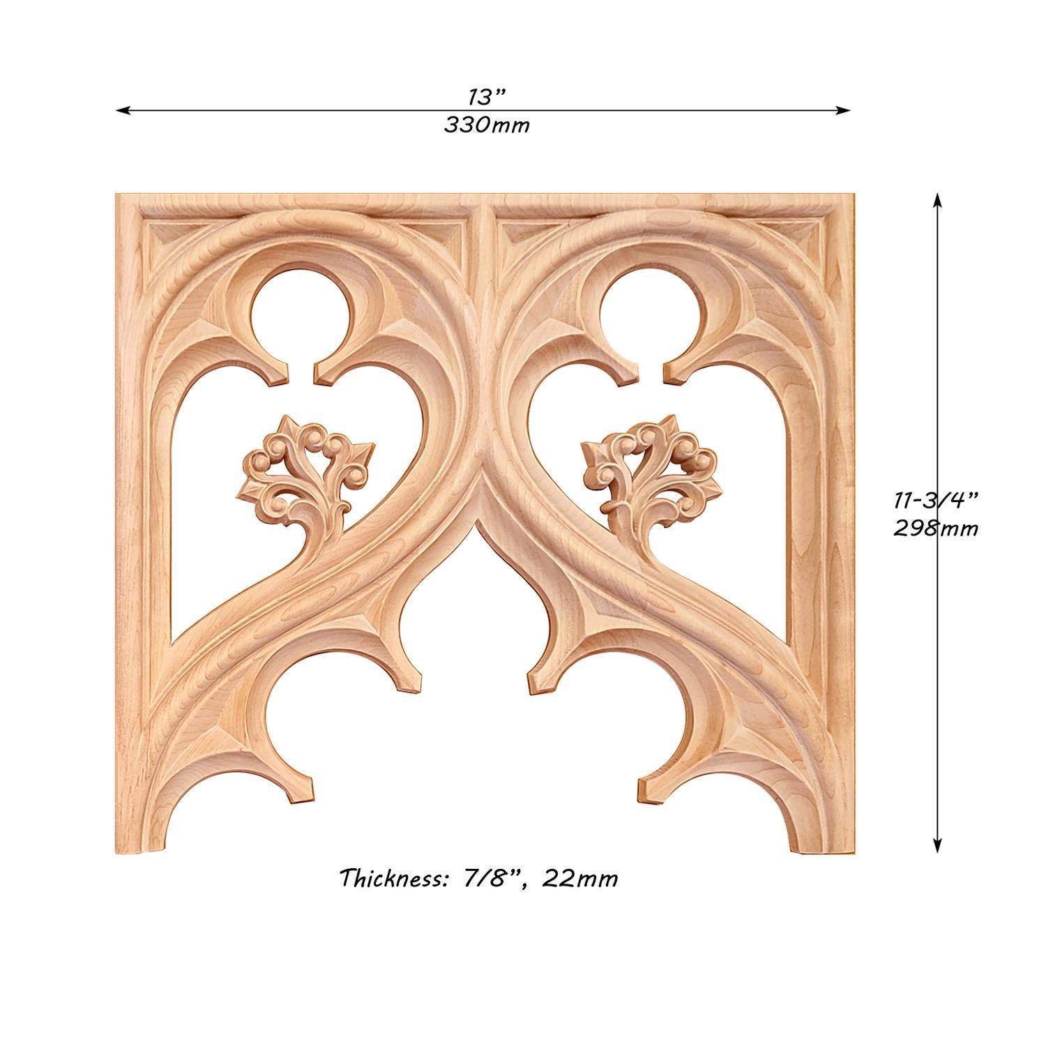 PNL-38 Gothic Scroll Carved Wood Screen Panels for Furniture, Window ...