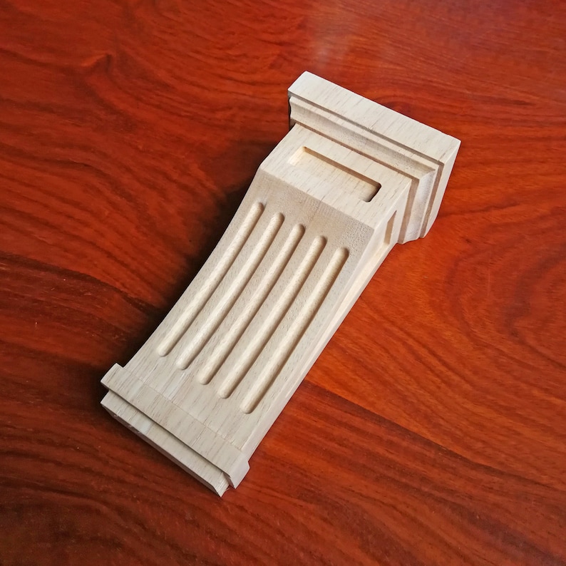 Wood Carved Fluted 7" & 10"high Fluted Mission Corbel, Single ...