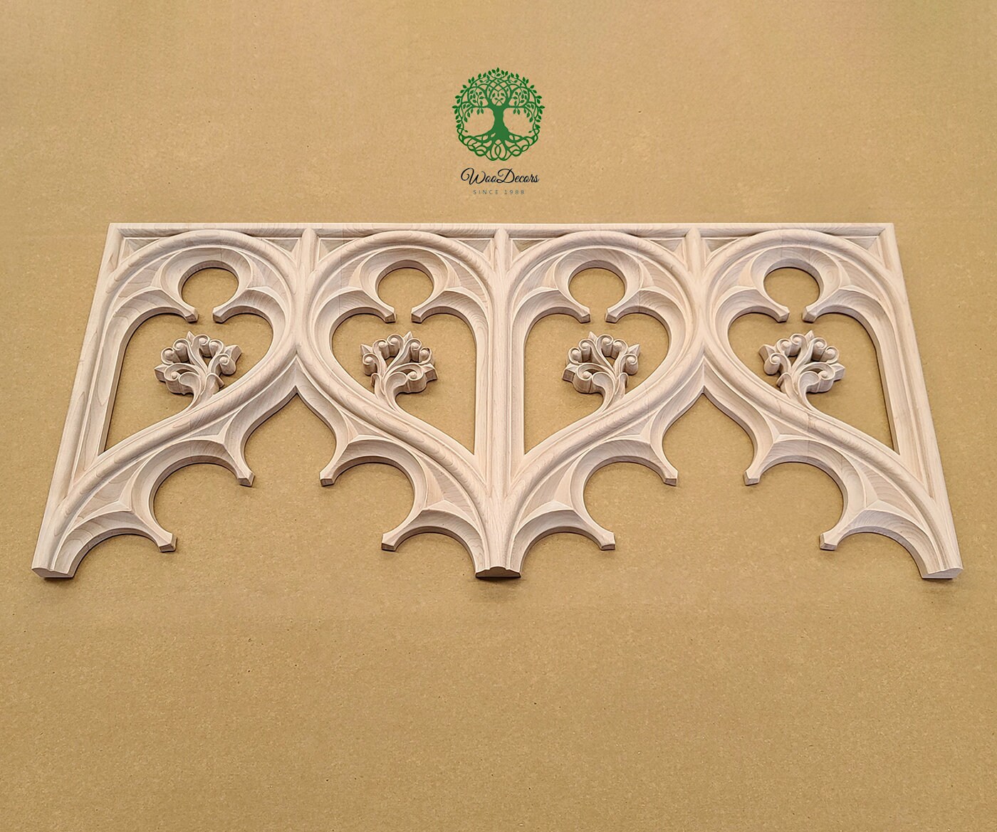 PNL-38 Gothic Scroll Carved Wood Screen Panels for Furniture, Window ...