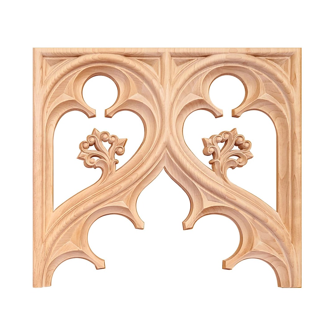 PNL-38 Gothic Scroll Carved Wood Screen Panels for Furniture, Window ...