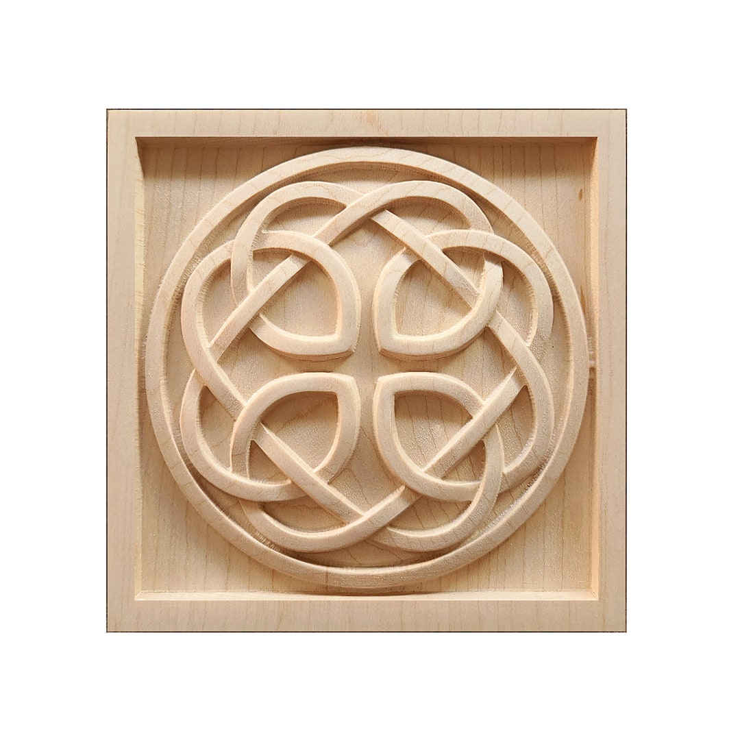 PAIR of Celtic Knots Carved Square Blocks, Architrave Blocks, Available ...