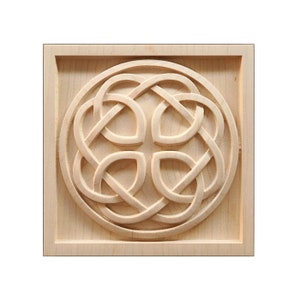 PAIR of Celtic Knots Carved Square Corner Blocks, Square Rosettes ...
