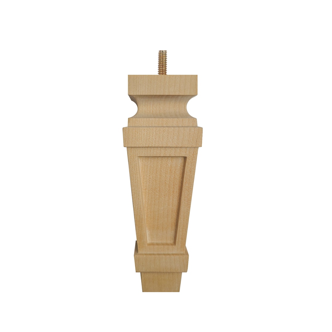 PAIR of Recessed Carved Wood Furniture Legs, Cabinet Legs, Sofa Bun ...