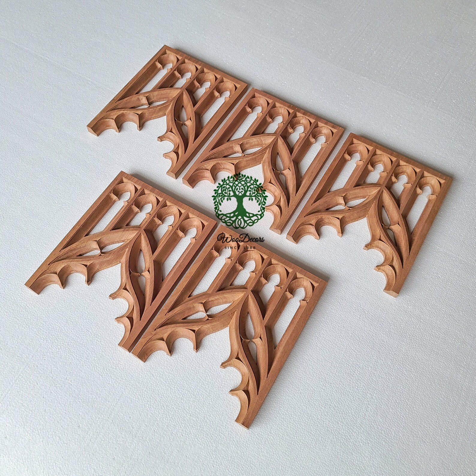 PNL-40 Wood Carved Gothic Screen Arch Panel for Furniture and Waiscot ...
