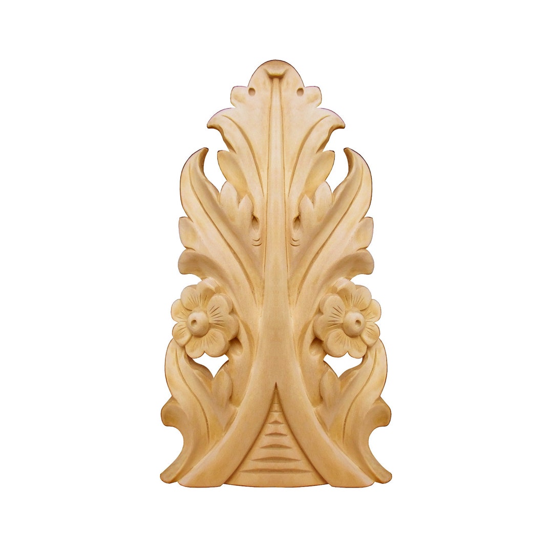 Flower Leaf Carved Drop Wood Applique for Furniture - Etsy