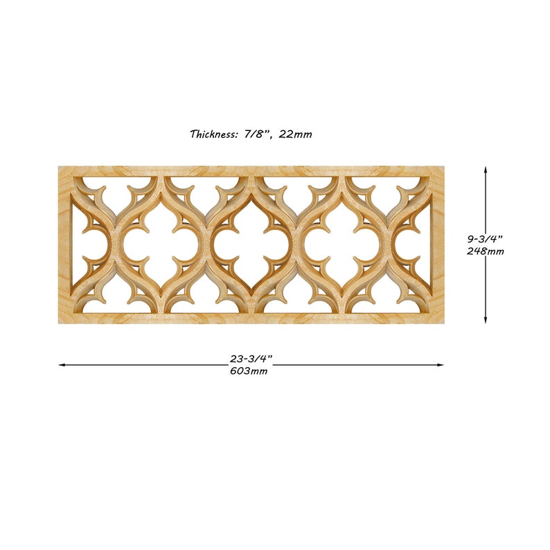 Wood Carved Gothic Tracery Screen Panels for Furniture, Window and ...