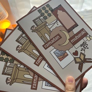 Ramadan Mubarak Card- Ramadan Kareem Card- Ramadan Karim Card- Cute ...