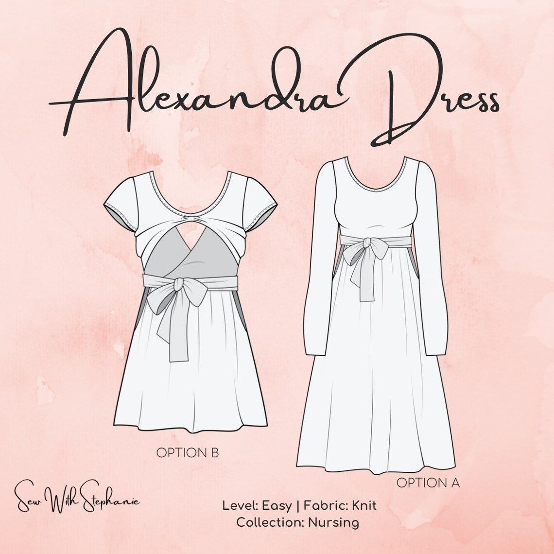 Alexandra Nursing Dress Sewing Pattern PDF - Etsy