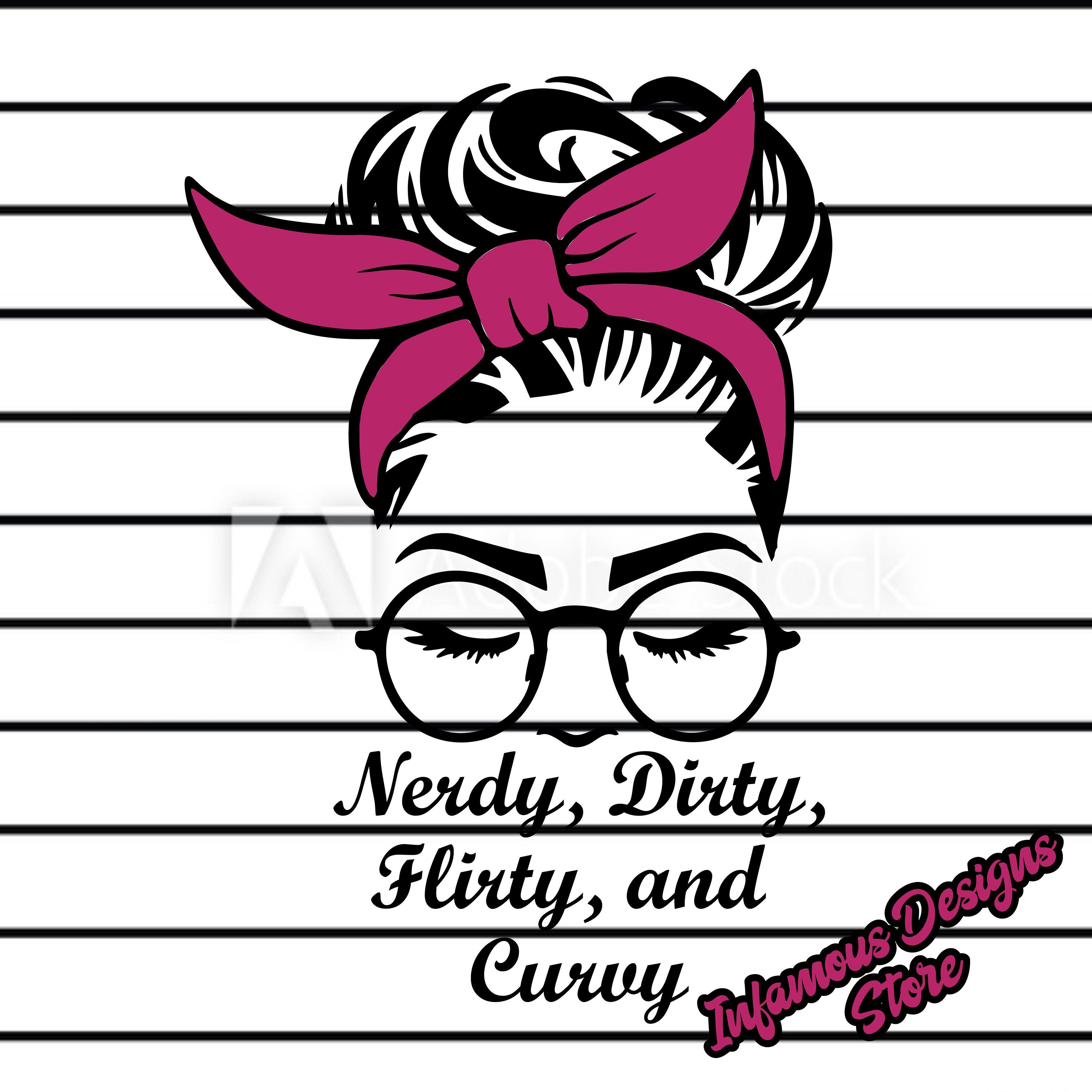 Nerdy Dirty Flirty & Curvy SVG PNG and Multiple Other - Etsy
