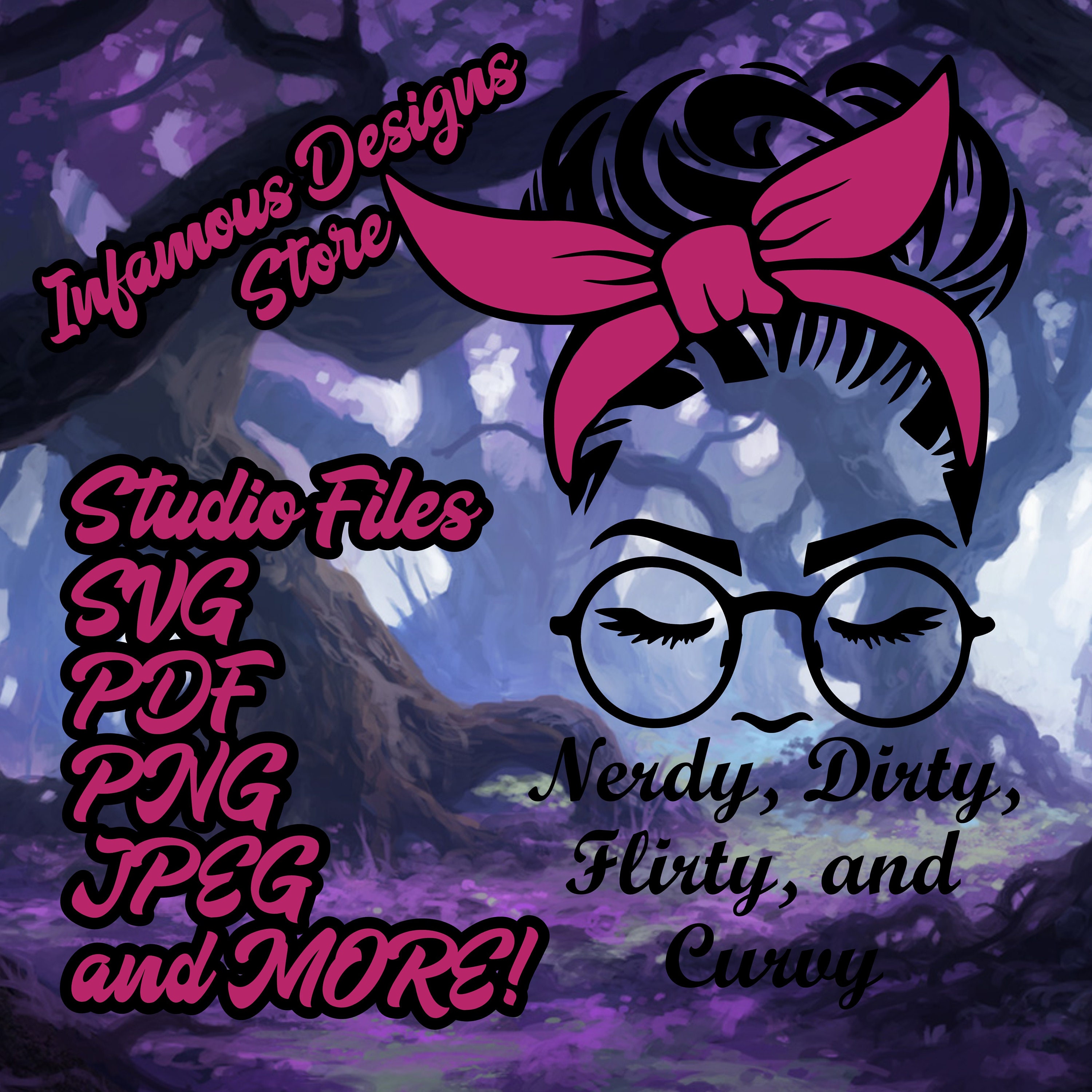 Nerdy Dirty Flirty & Curvy SVG PNG and Multiple Other - Etsy