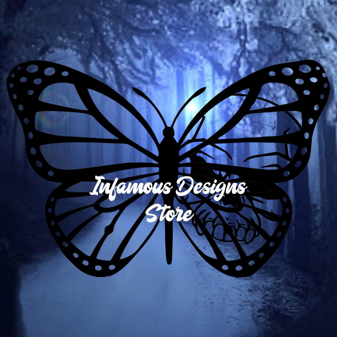 Skull Butterfly Skullfly SVG PNG & More Skull Butterfly - Etsy