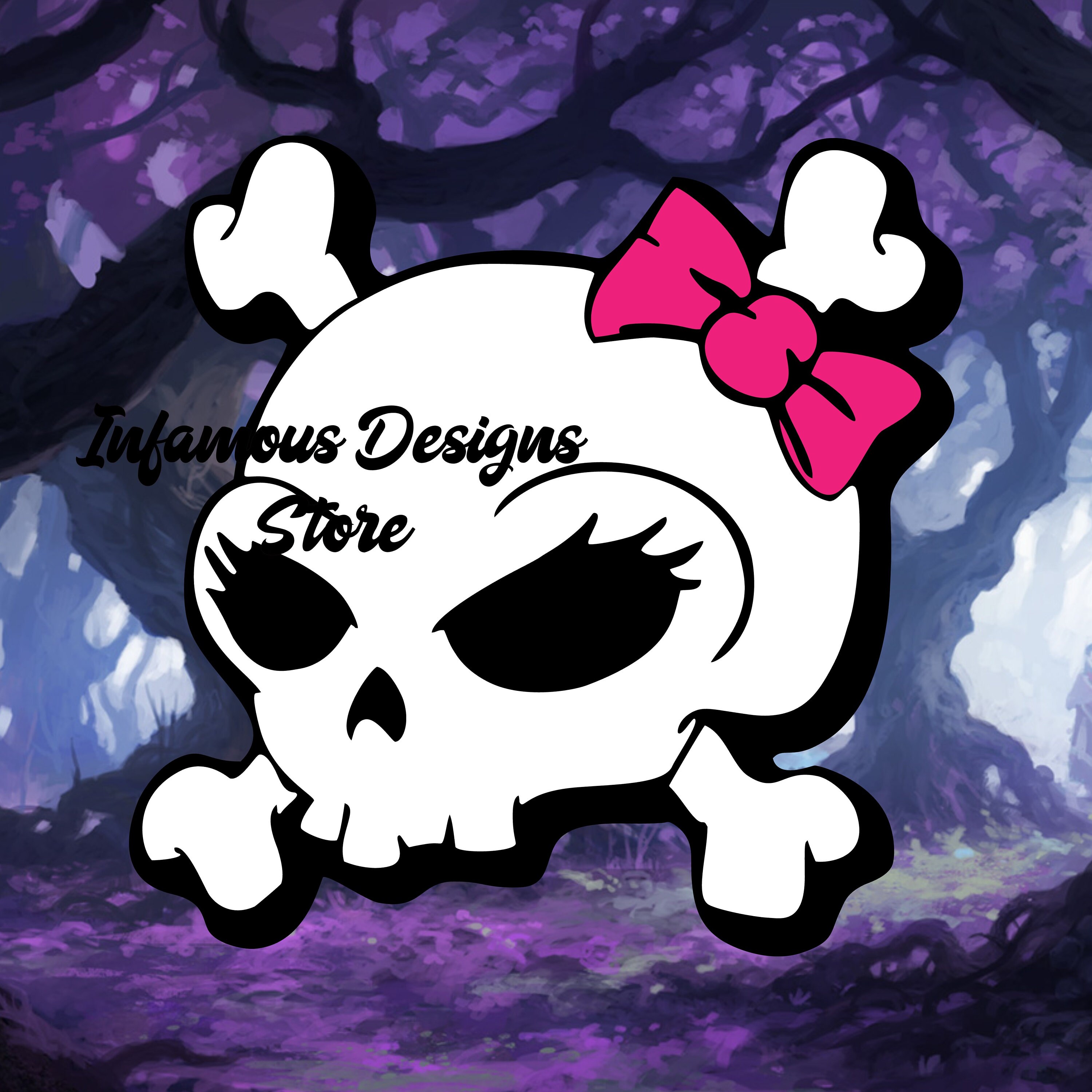 Cartoon Skull And Crossbones Girl