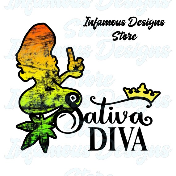 Sativa Diva SVG PNG & More Marijuana Mermaid Sativa Shirt | Etsy