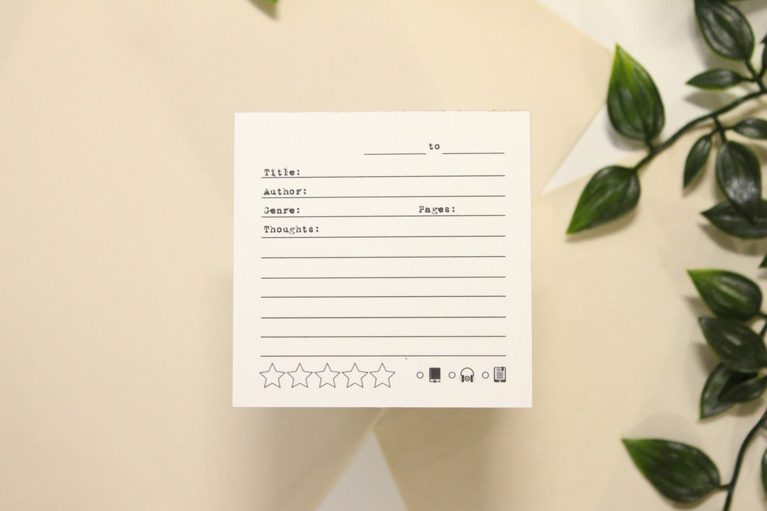 Reading Tracker Memo Pad Book Review Stationery Reading Journal Memo ...