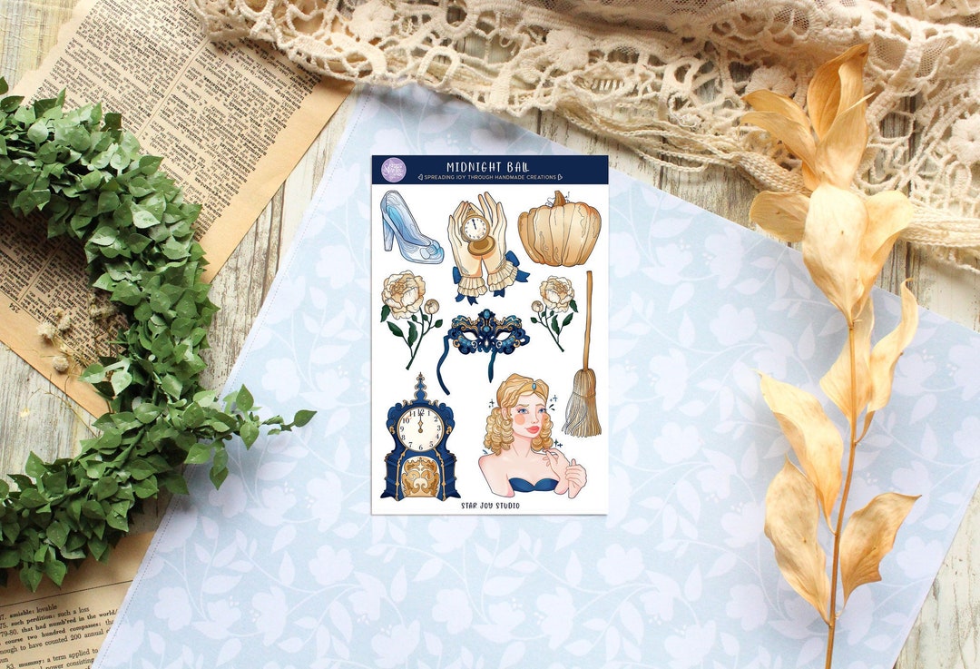 Midnight Ball Cinderella Bullet Journal Stickers Planner - Etsy