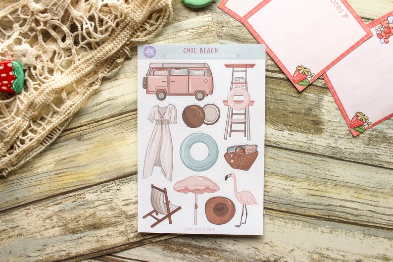 Chic Beach Sticker Sheet Bullet Journal Stickers Planner - Etsy Canada
